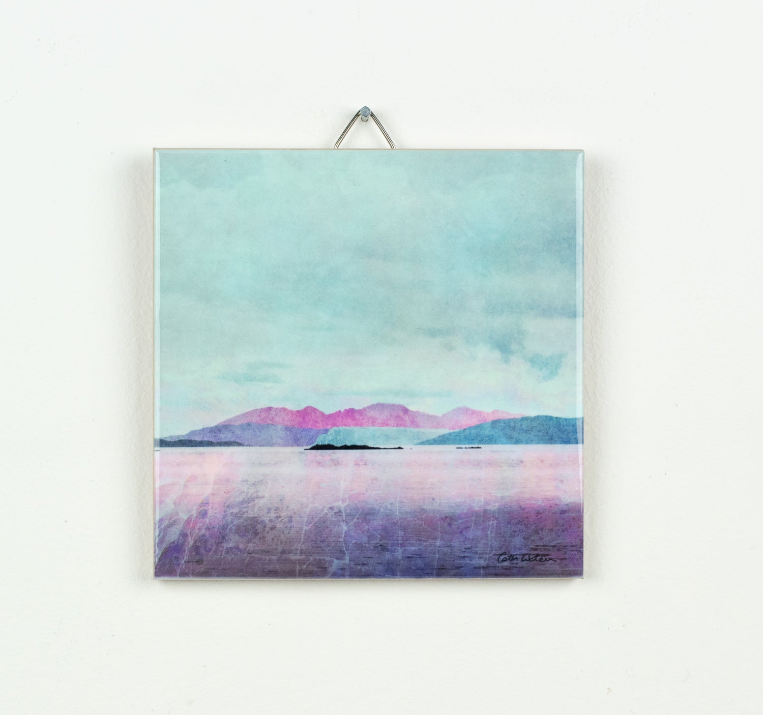 Arran over Sound of Bute Gift Boxed 4.25" ceramic tile – Cath Waters ...
